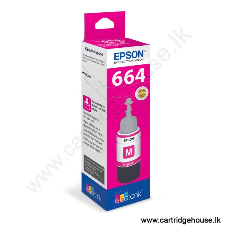 Epson 664 M (T6643) Magenta 70ml Ink Bottle - CartridgeHouse.lk